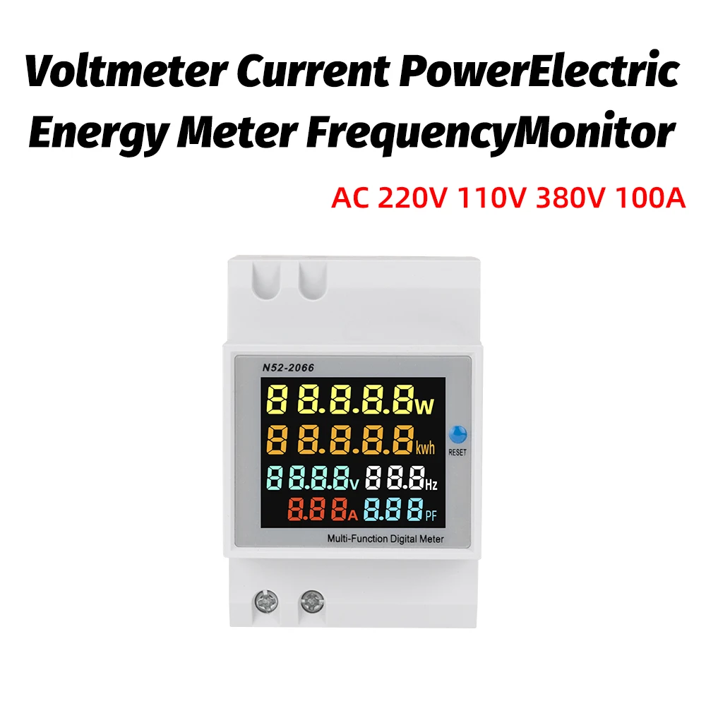 AC-220V-110V-380V-100A-Din-Rail-Digital-Power-Wattmeter-Voltmeter ...