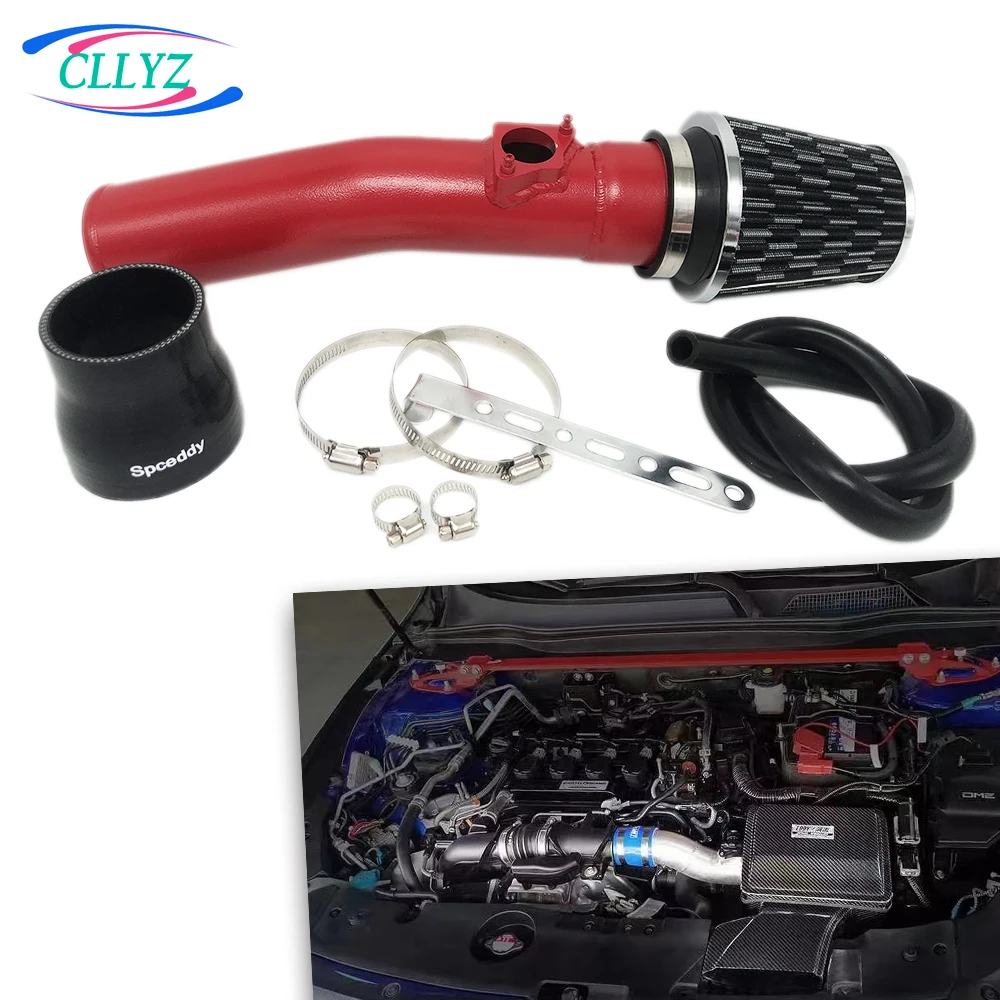 CLLYZ Red Air Intake Kit Pipe Aluminum Intake System Kit With Filter ...