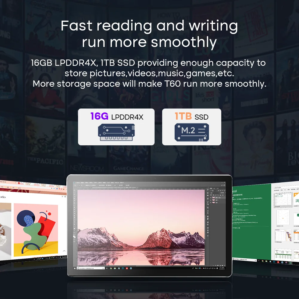 DERE T60 Pro Laptop: 16inches”,16GB RAM, 1TB SSD – Assorted Produce