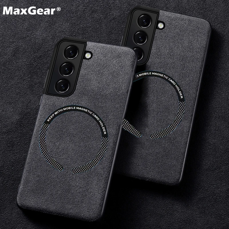 Luxury Suede For Magsafe Magnetic Wireless Charge Case For Samsung S22 ...