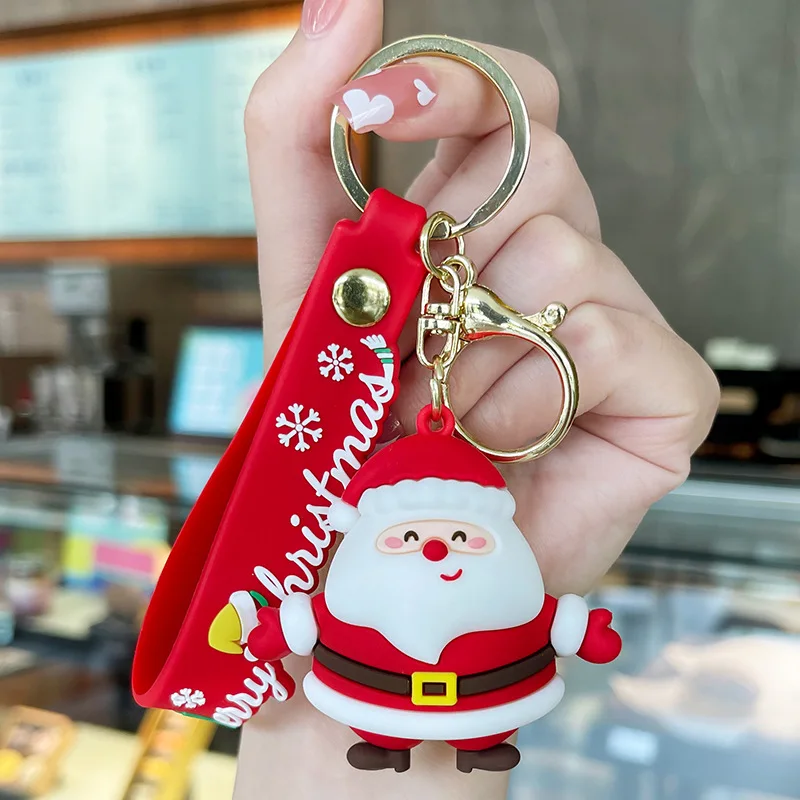 Santa-Keychain-Cartoon-Claus-Key-Fob-Cute-Xmas-Tree-Keyring-for-Merry ...