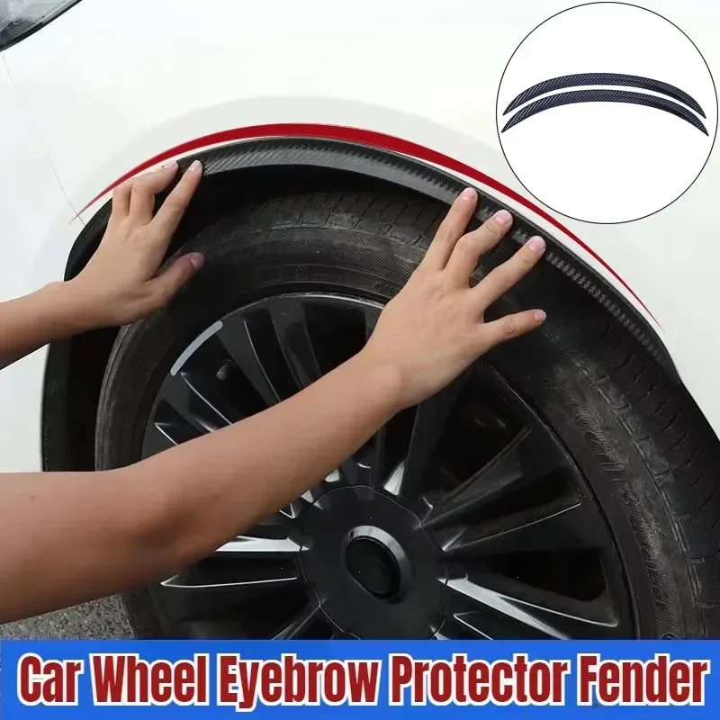 Carbon Fiber Rubber Car Wheel Eyebrow Universal Protector Trim Fender ...
