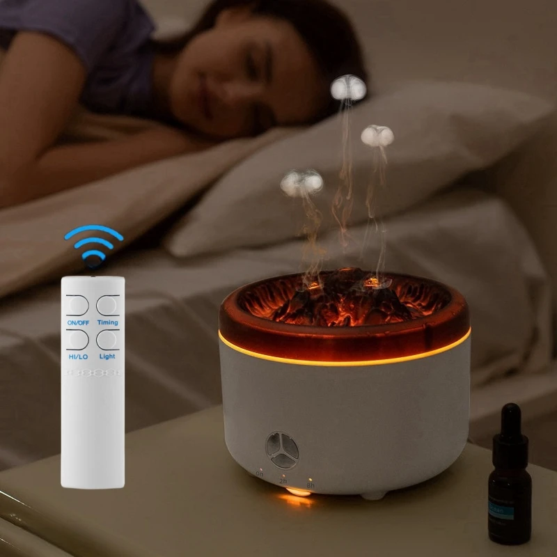 300ML-Lava-Volcano-Air-Humidifier-Essential-Oil-Diffuser-with-Fire ...