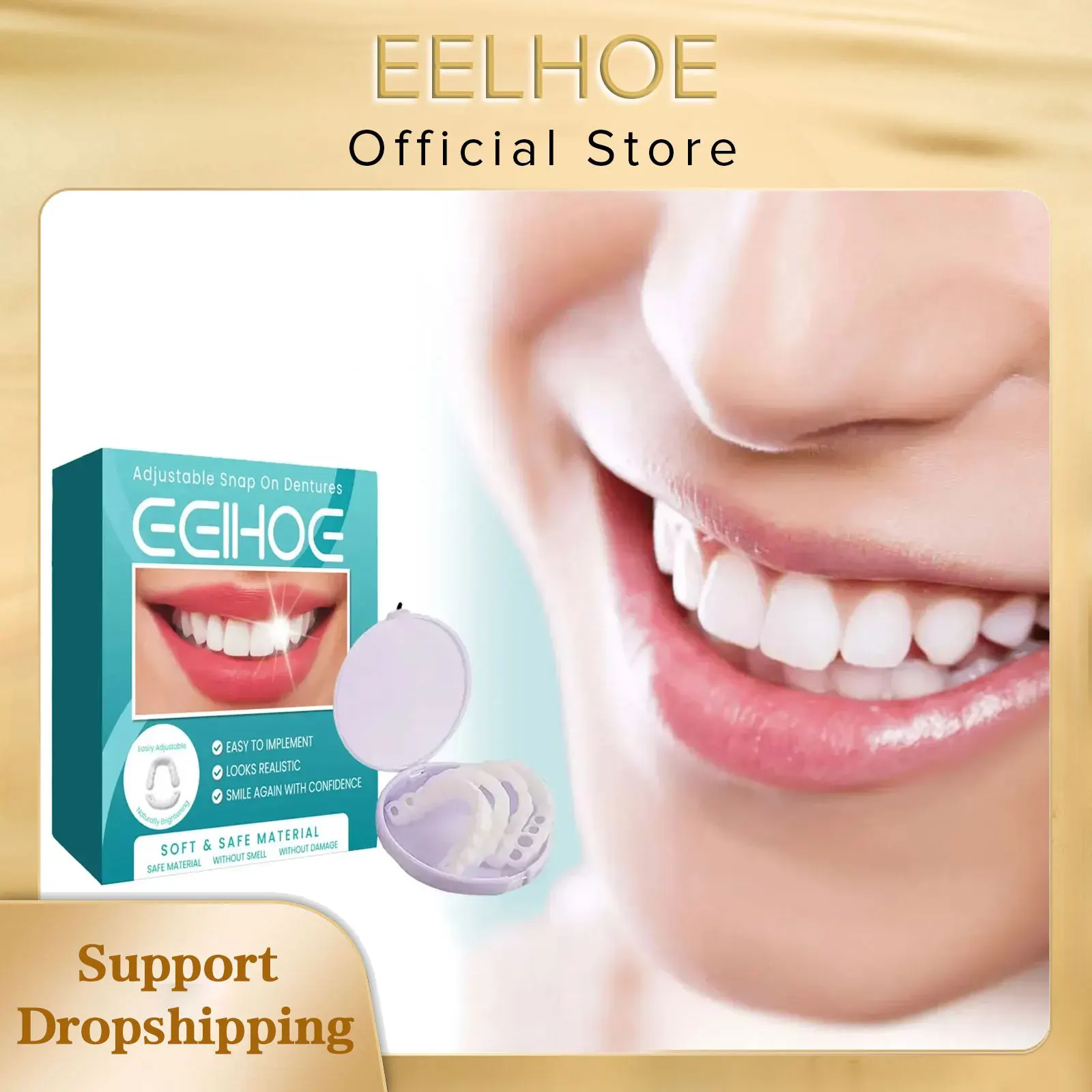 Adjustable Snap-On Teeth Veneers | Teeth Braces Temporary Whitening ...