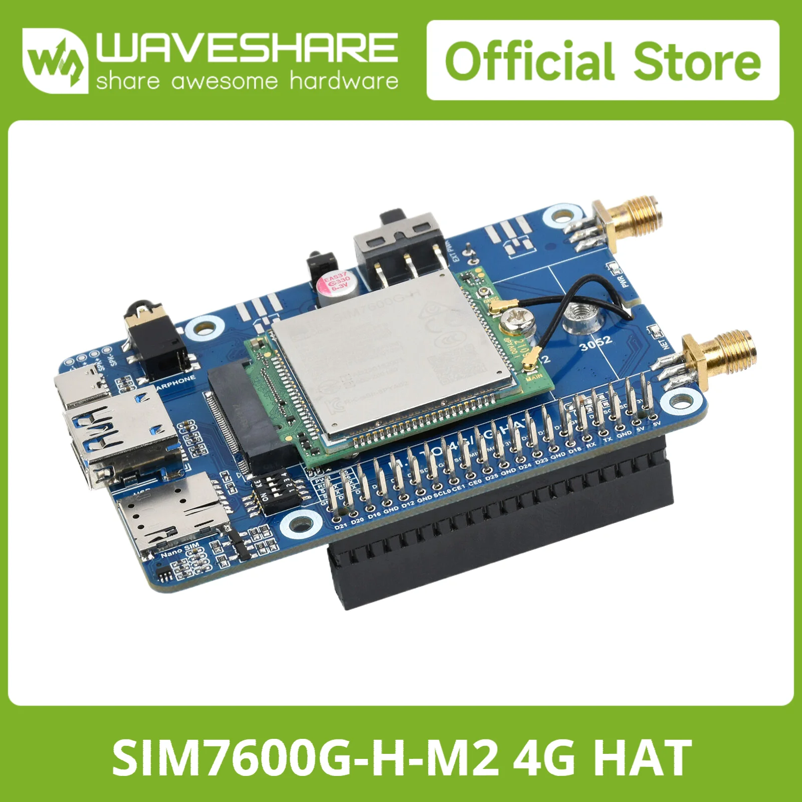 Waveshare-SIM7600G-H-M-2-4G-HAT-for-Raspberry-Pi-LTE-LTE-CAT4-High ...
