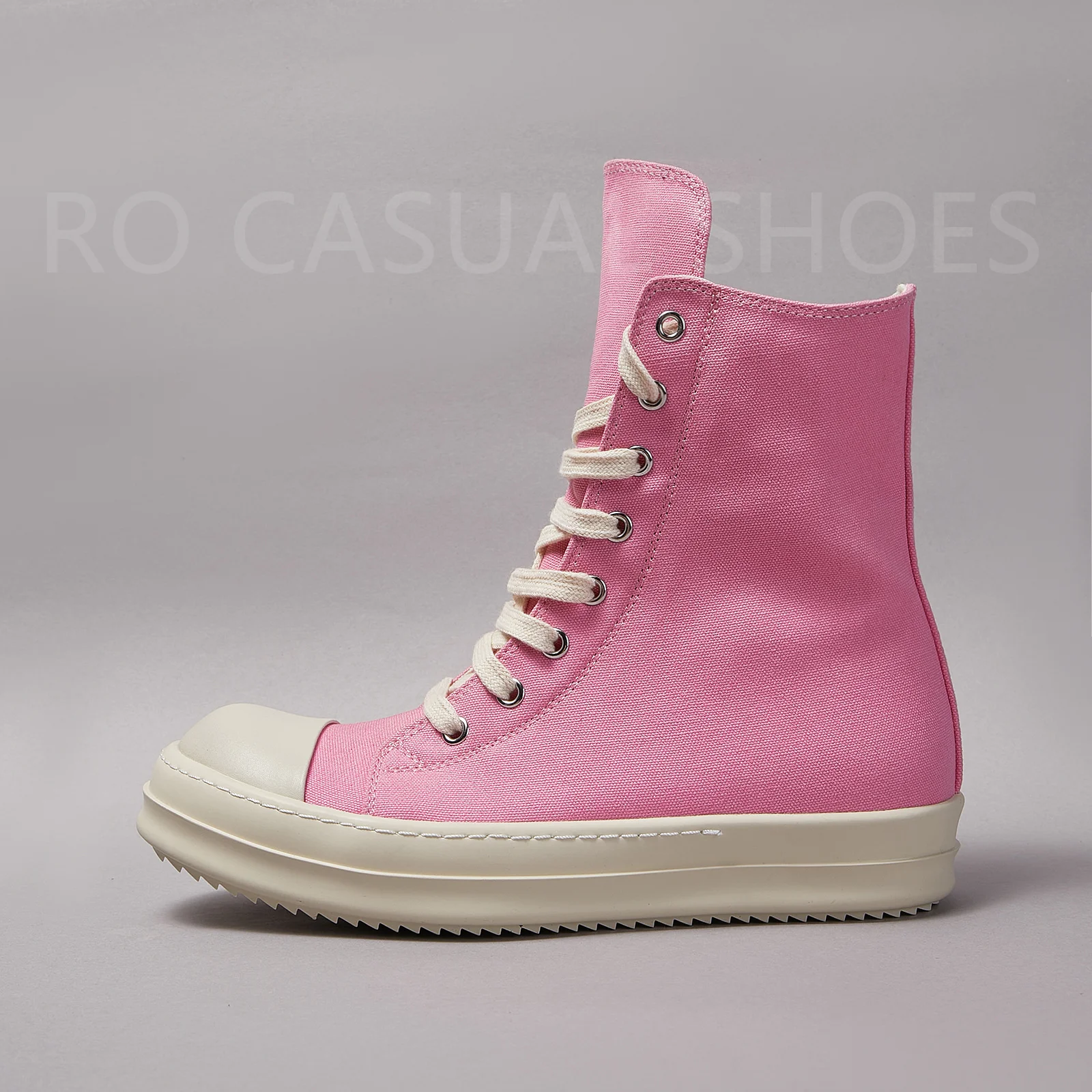 RO-Brand-Ricks-Men-Shoe-Casual-High-Top-Pink-Canvas-Women-Sneaker-Owens ...