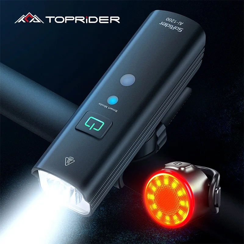 CYCLAMI-Luce-per-bicicletta-1200LM-T6-LED-ricaricabile-Set-Strada-MTB ...