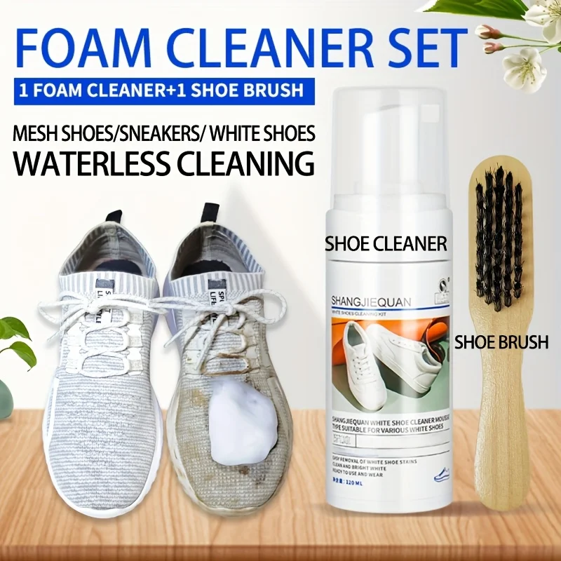 [Waterless Stain Remover]Sports Shoe Cleaner with Brush,Mesh Sneakers ...