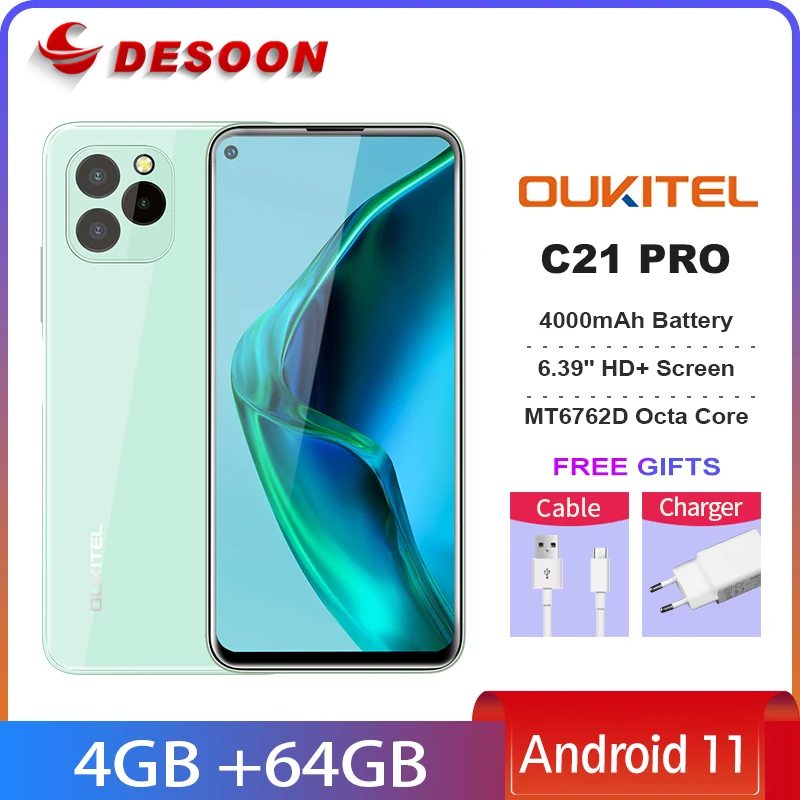 Oukitel C21 Pro Quad Camera 20mp Octa Core Helio P60 4+64gb Phone 6.4 ...