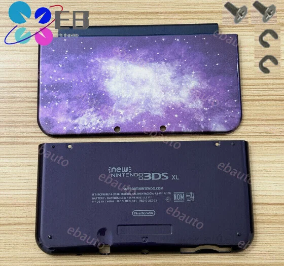For-NINTENDO-NEW-3DS-XL-LL-GALAXY-BLUE-Top-Bottom-Battery-Cover-Housing ...