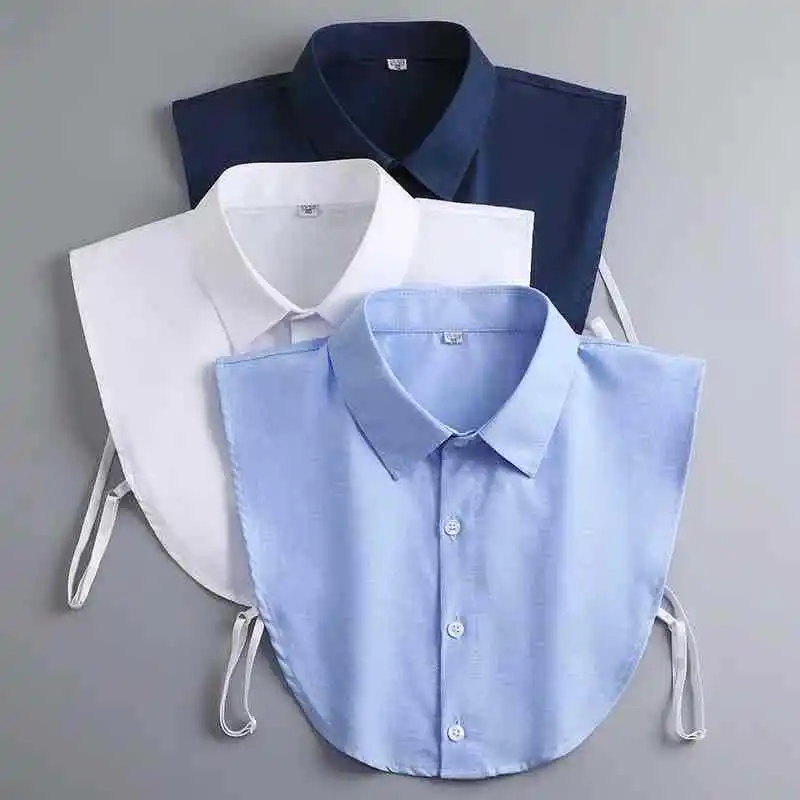 Men-S-Fake-Shirt-Half-Body-Collars-Professional-Wear-White-Solid-Color ...