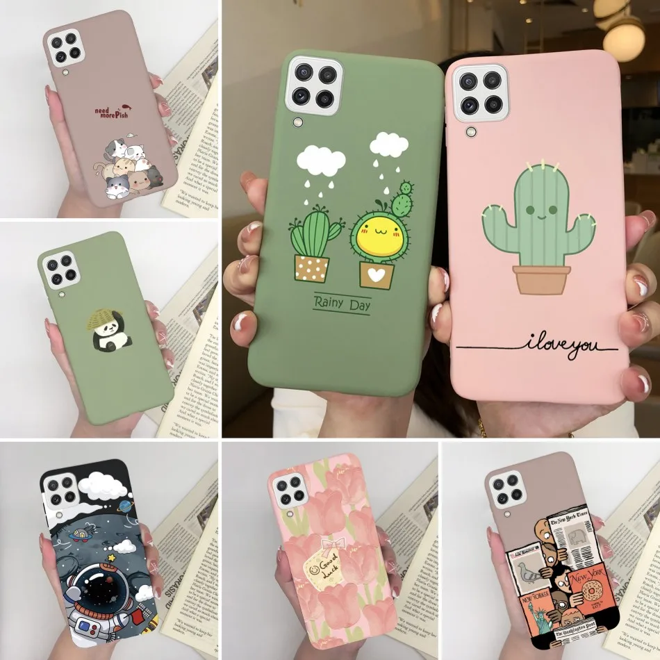 Case For Samsung A22 M22 Case Cute Cartoon Soft Silicone Matte Back ...