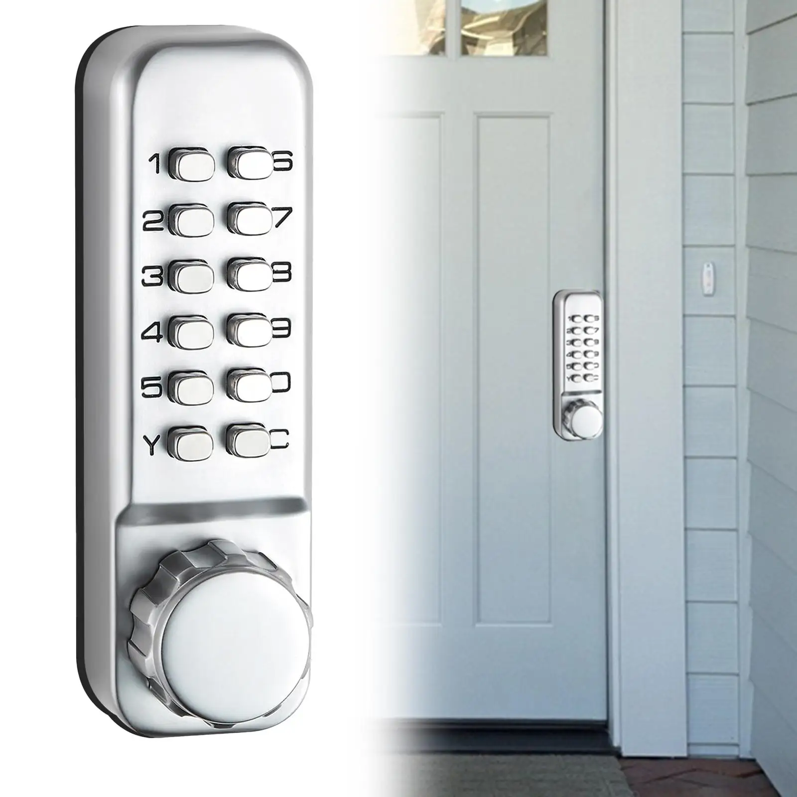 Password-Push-Button-Door-Latch-Lock-Code-Combination-Access-Mechanical ...
