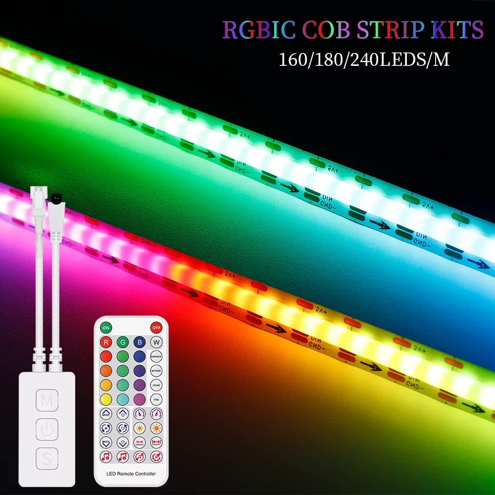 RGBIC-WS2812-COB-strip-Lights-WS2812B-Individually-Addressable-cob-LED ...