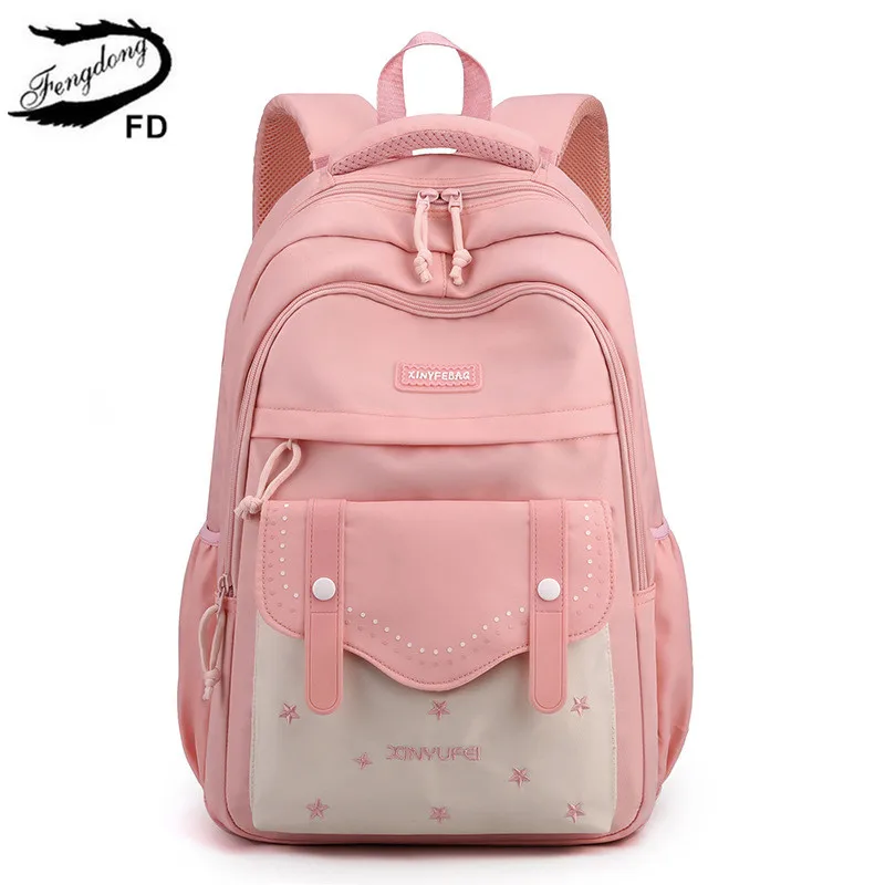 cute-school-bags-for-girls-pink-book-bag-large-capacity-school-backpack ...