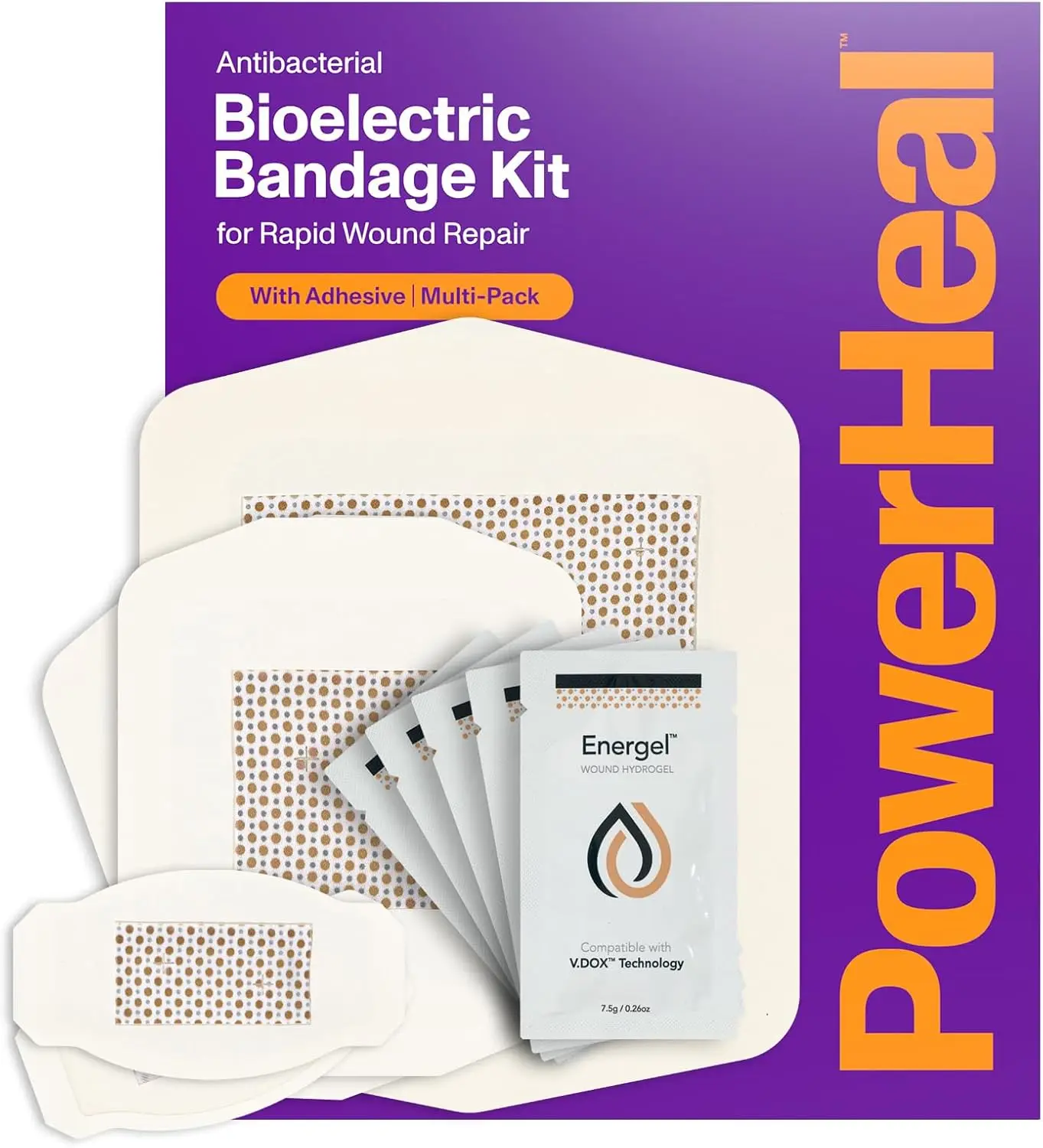 Bioelectric Wound Healing Bandage Kit - 3-Layer Design with Hydrogel ...