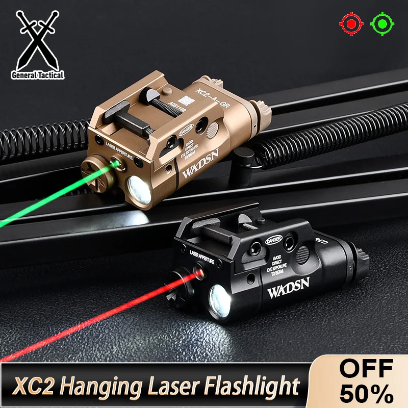 Tactical-Airsoft-Surefir-XC2-Metal-Hanging-Flashlight-Red-Green-Laser ...