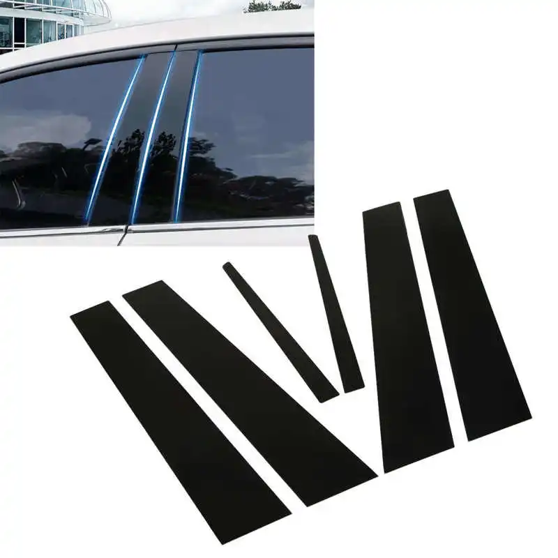6pcs-Door-Window-Pillar-Post-Trim-Glossy-Black-Pillar-Molding-Sticker ...