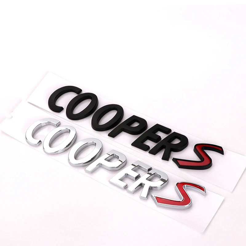 Generic 3D ABS Black Chrome Car Letters Rear Trunk Logo Mini Cooper S ...