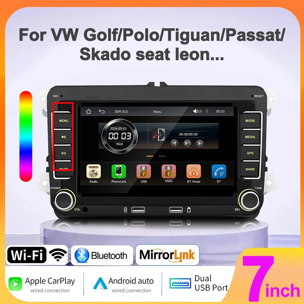 7inch MP5 Player Autoradio For Volkswagen Passat Jetta Skoda b6 b7 golf ...