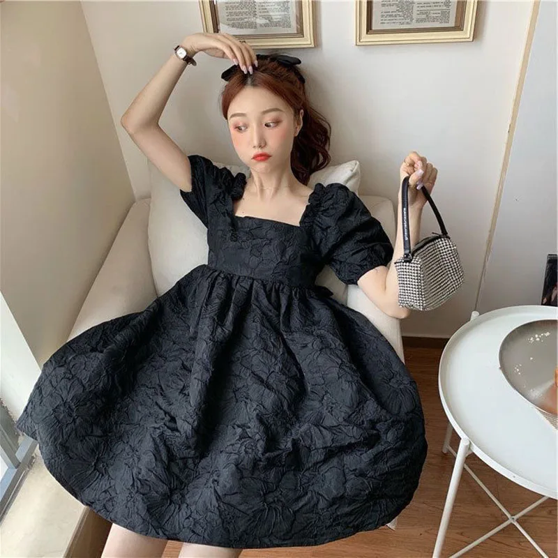 Vestido-de-Lolita-negro-para-mujer-minivestido-g-tico-Vintage-cintura ...