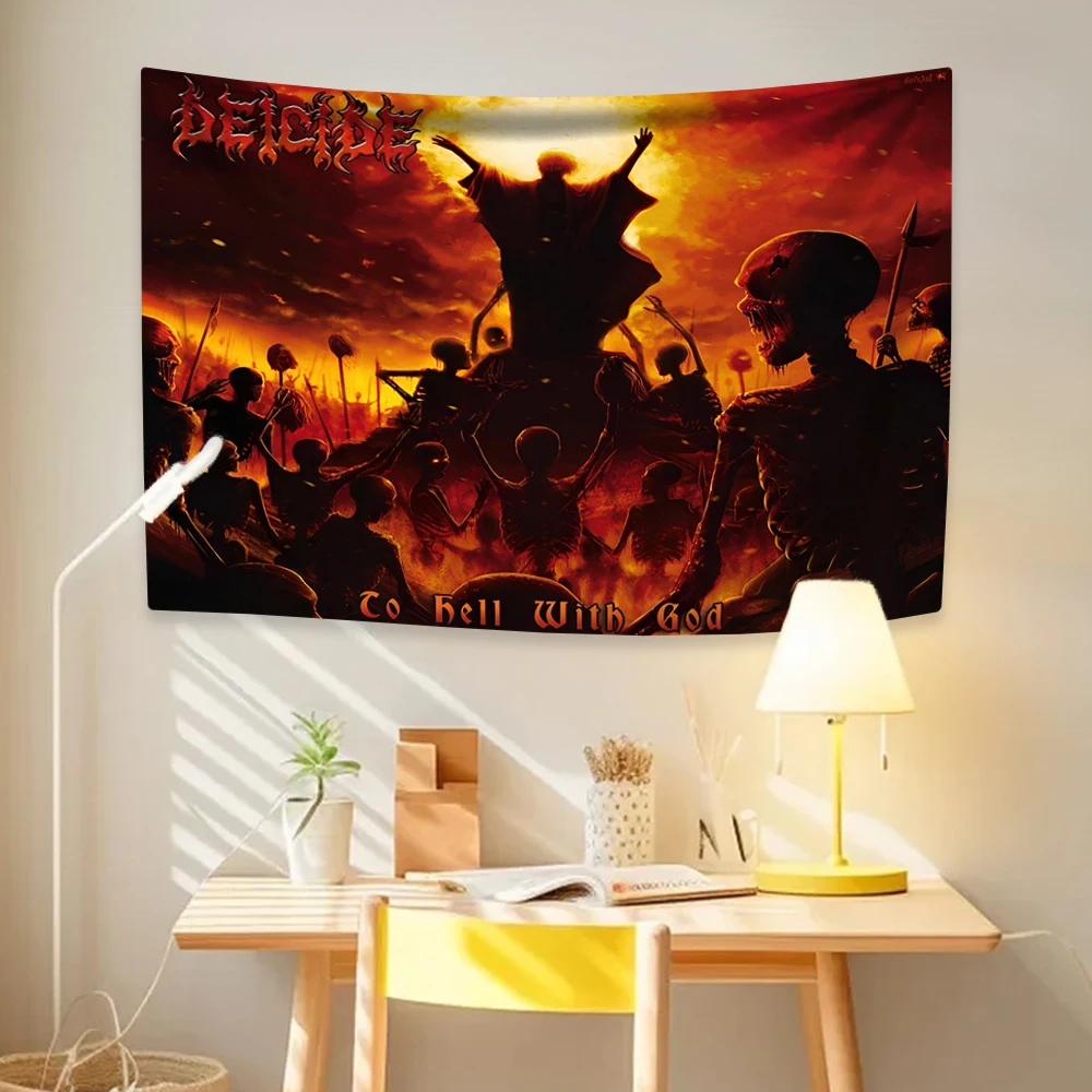 Rock Music Death Metal Band Tapestry Deicides Printed Bedroom Or Home ...