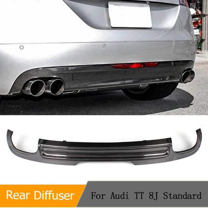 Carbon-Fiber-Car-Rear-Bumper-Diffuser-Lip-Spoiler-For-Audi-TT-8J ...
