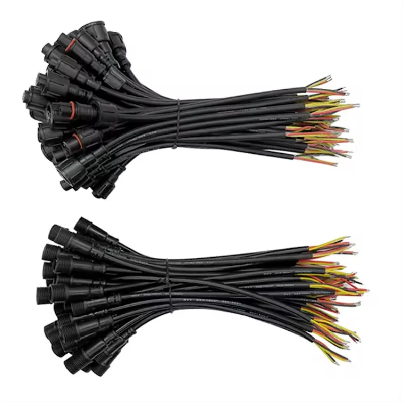 30cm-long-each-xConnect-pigtail-3Core-Round-BLACK-Waterproof-pigtail ...