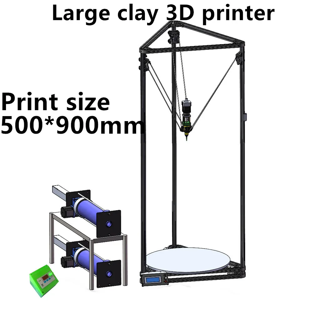 TC900 super large clay 3D printer KIT DIY printing size 900mm high Review