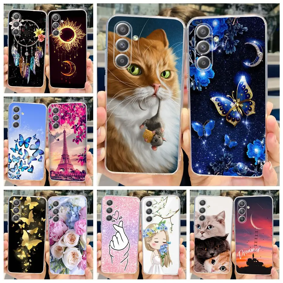 For Samsunng Galaxy A15 A25 A35 A55 5G Case Luxury Painted Cover Clear ...