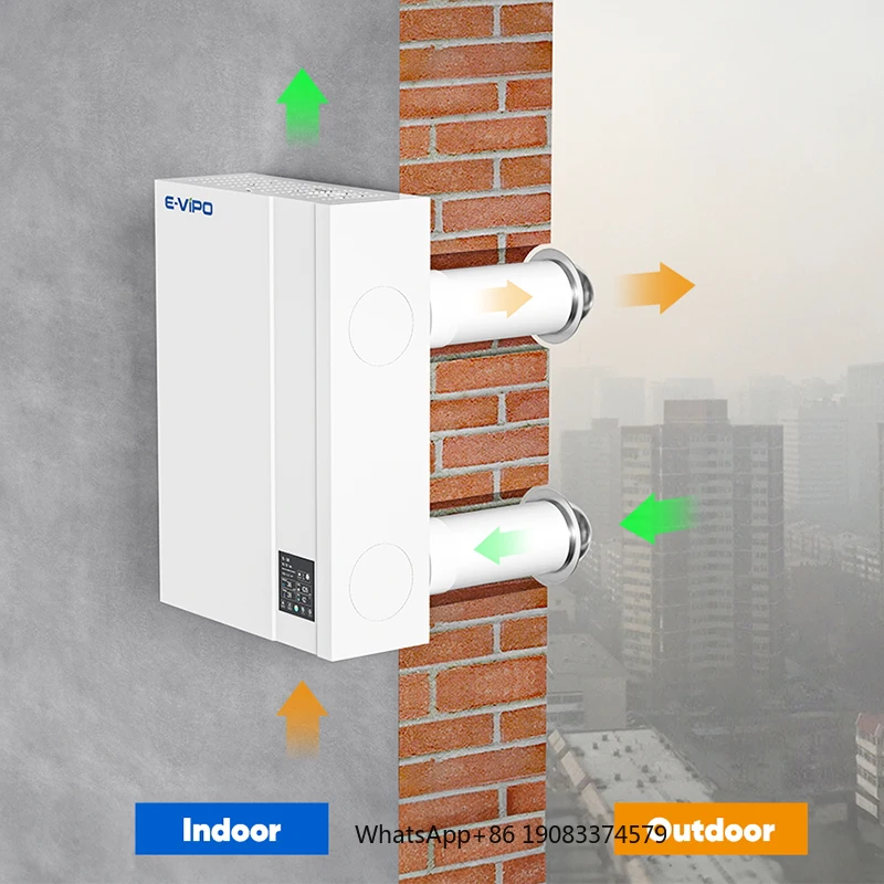 E-VIPO Ductless Single Room Hrv Heat Recovery Ventilator Wifi APP ...