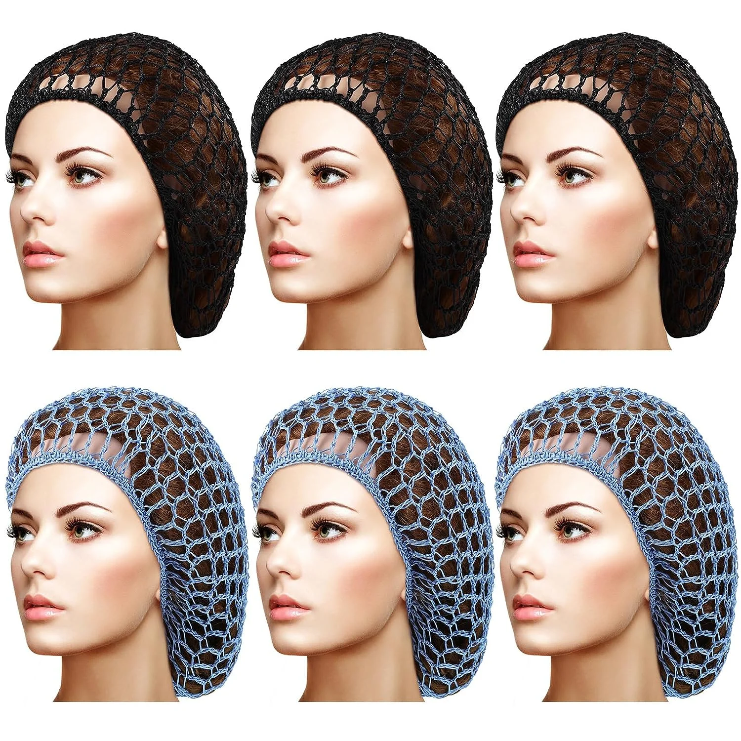6pcs-Hair-Net-Snoods-for-Women-Sleeping-Mesh-Soft-Rayon-Knit-Crochet ...