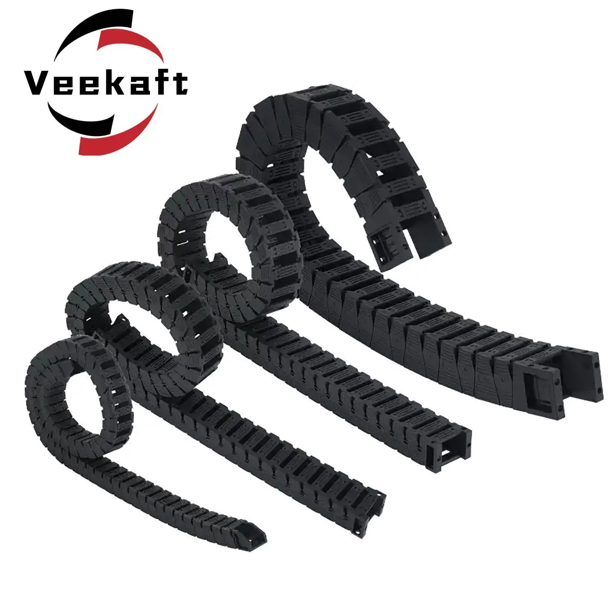 Veekaft Open Drag Chain Silent Bridge Type 18 25 L1000mm Chain Wire ...