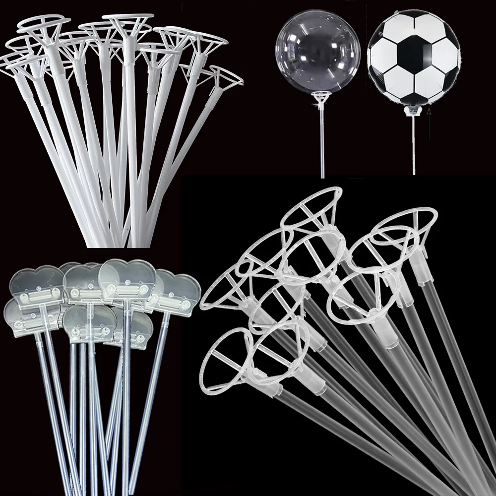 10-100pcs Bobo Balloon White Transparent Holder Stick 40cm/70cm Balloon ...