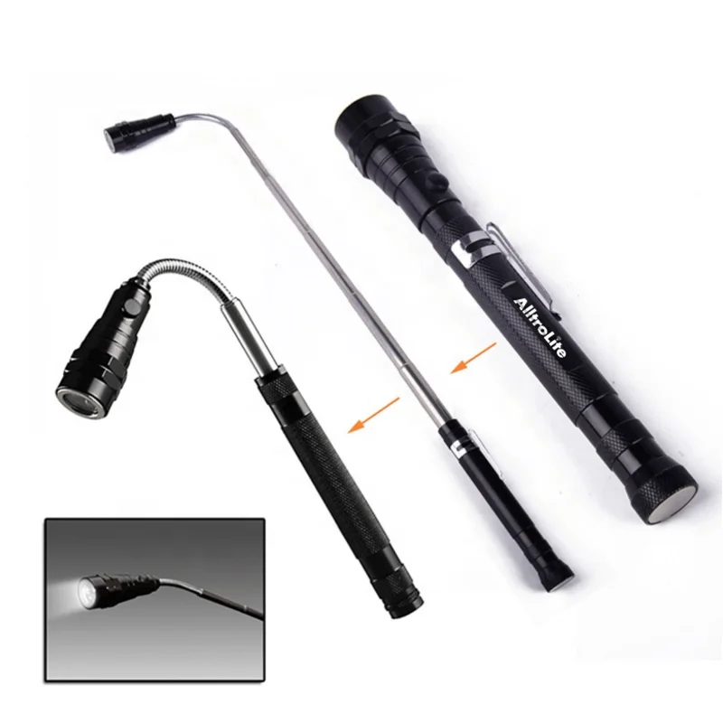 Portable LED Flashlight Working Lamps with Magnetic Telescopic Long ...