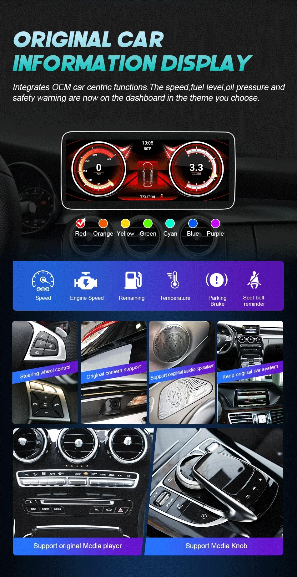 Автомобильный радиоприемник Android 14, для Mercedes Benz ML GL GLE ...