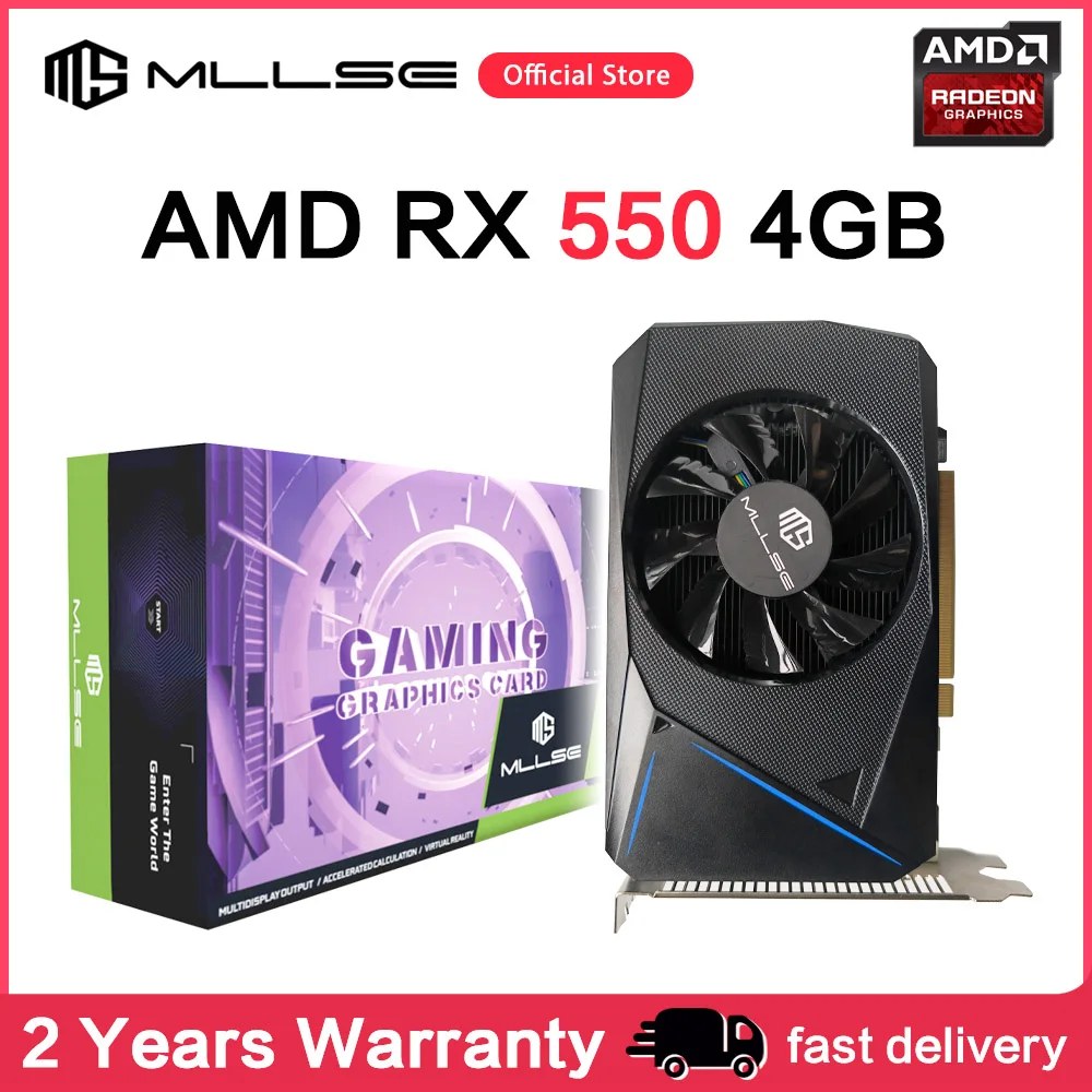 Mllse Amd Radeon Rx 550 4gb Placa Gráfica Gddr5 128bit 7000mhz Pci-e X16 Hdmi Dp Dvi-d Rx550 ...