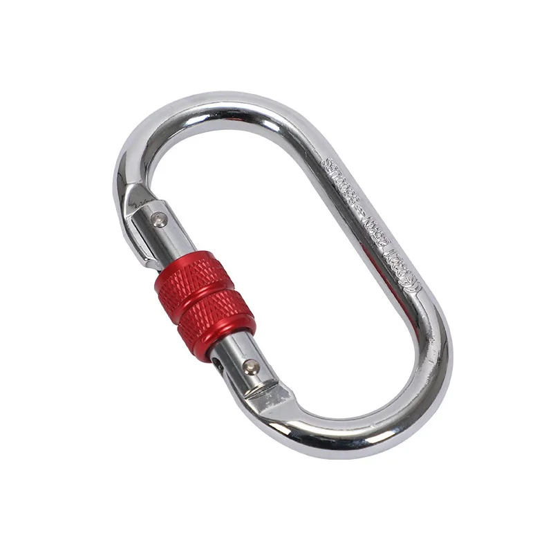 Rock-Climbing-Carabiner-Alloy-Steel-Oval-Shape-25kN-O-Shape-Screw-Gate ...
