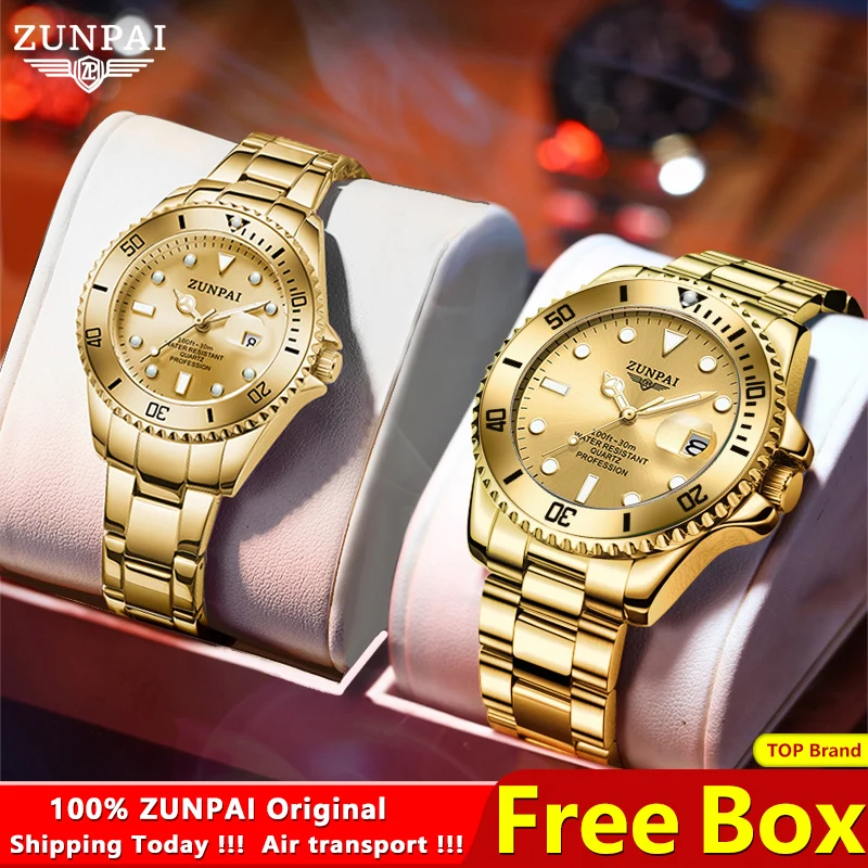 100-origina-ZUNPAI-Couple-watch-for-Men-Business-Women-Fashion ...