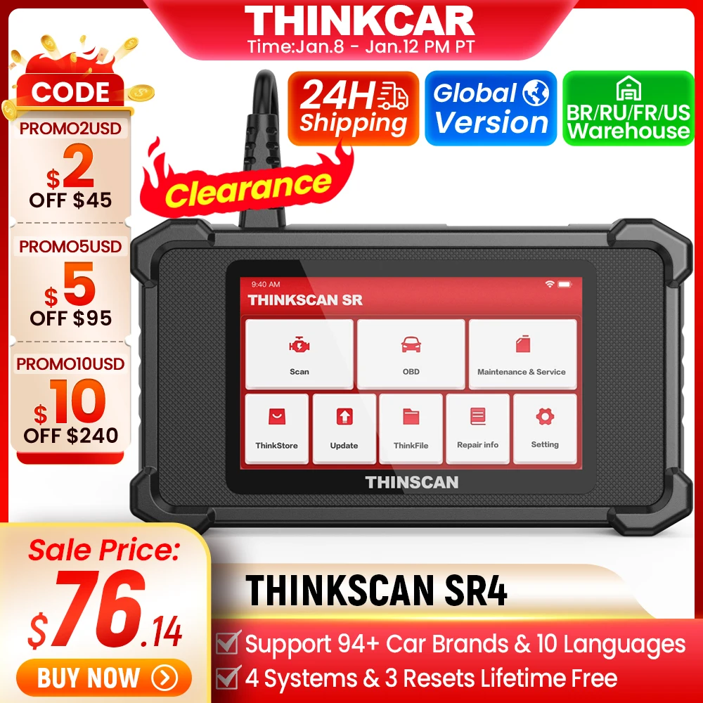 THINKCAR THINKSCAN SR4 Professional Car Diagnostic Tools Automotive ...