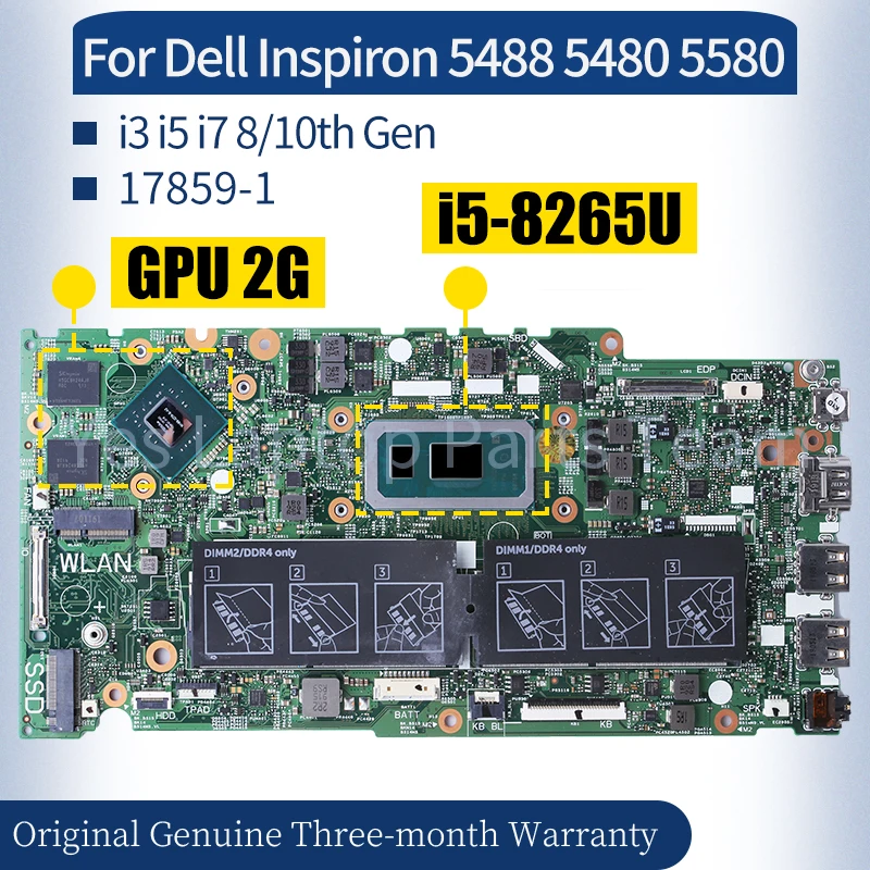 17859-1-For-Dell-Inspiron-5488-5480-5580-Laptop-Mainboard-0X191P-0RGK9K ...