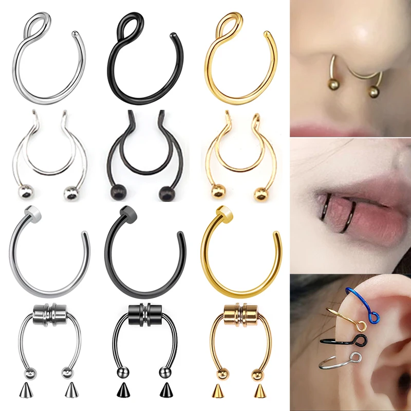Piercing-magn-tico-para-la-nariz-para-mujer-joyer-a-para-el-cuerpo-Aro ...
