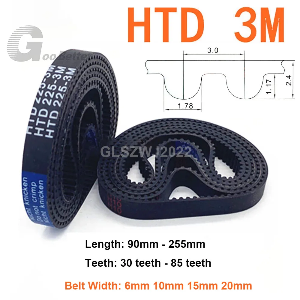 Width-6-10-15-20mm-HTD-3M-Rubber-Timing-Belt-Length-90mm-255mm-Closed ...