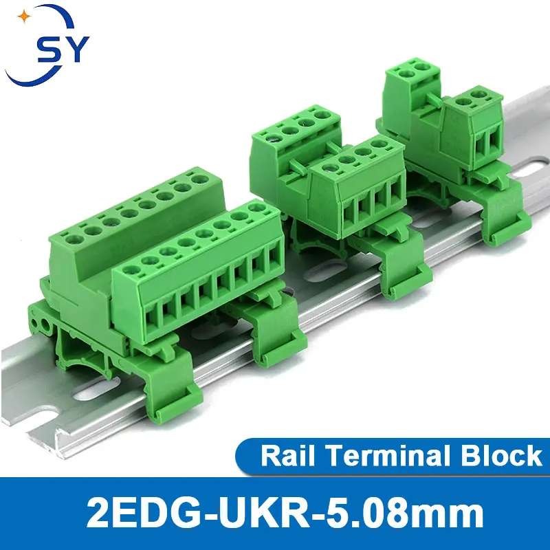 1Sets 2EDG-UKR-5.08mm Cable Butt Joint 35mm Rail Type Terminal Block ...