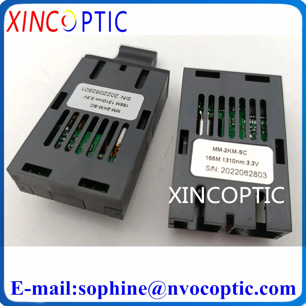 2pcs 1x9 155m 2km Mm Industrial Type Fiber Module,155mbps Industrial 1*9 Module Sc Duplex 1310nm ...
