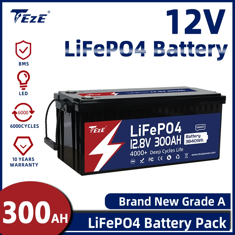 New 12v 300ah Lifepo4 Battery Pack 12v Lifepo4 Battery High Capacity ...