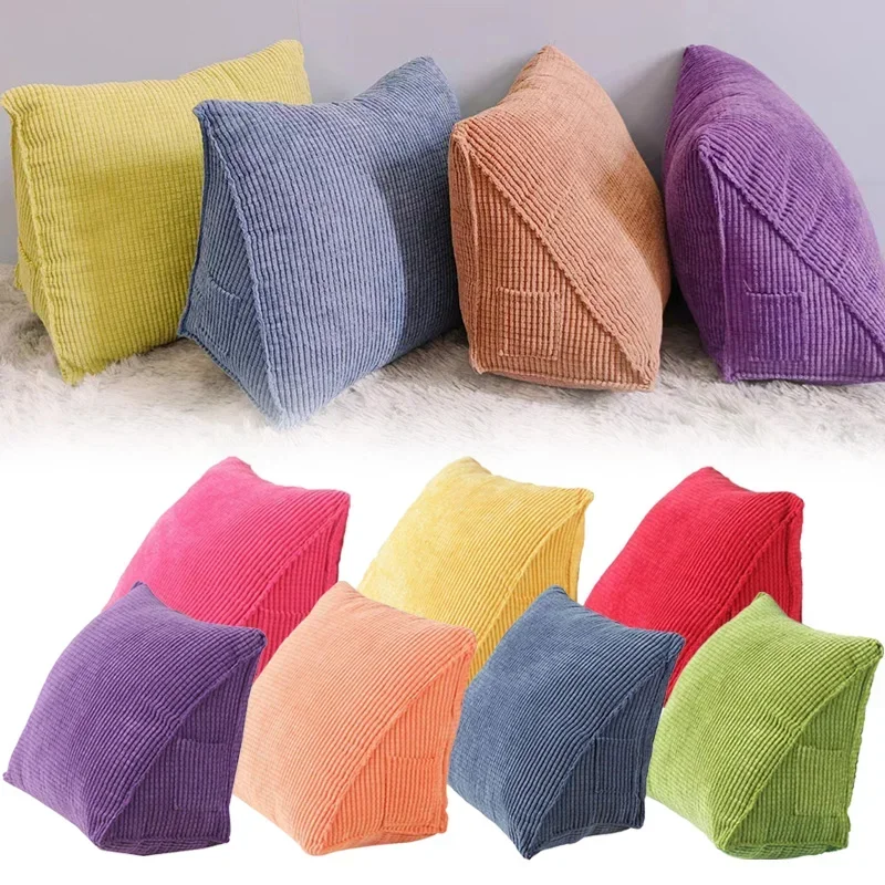 Triangular-Backrest-Pillow-Corduroy-Wedge-Soft-Reading-Pillow-Candy ...
