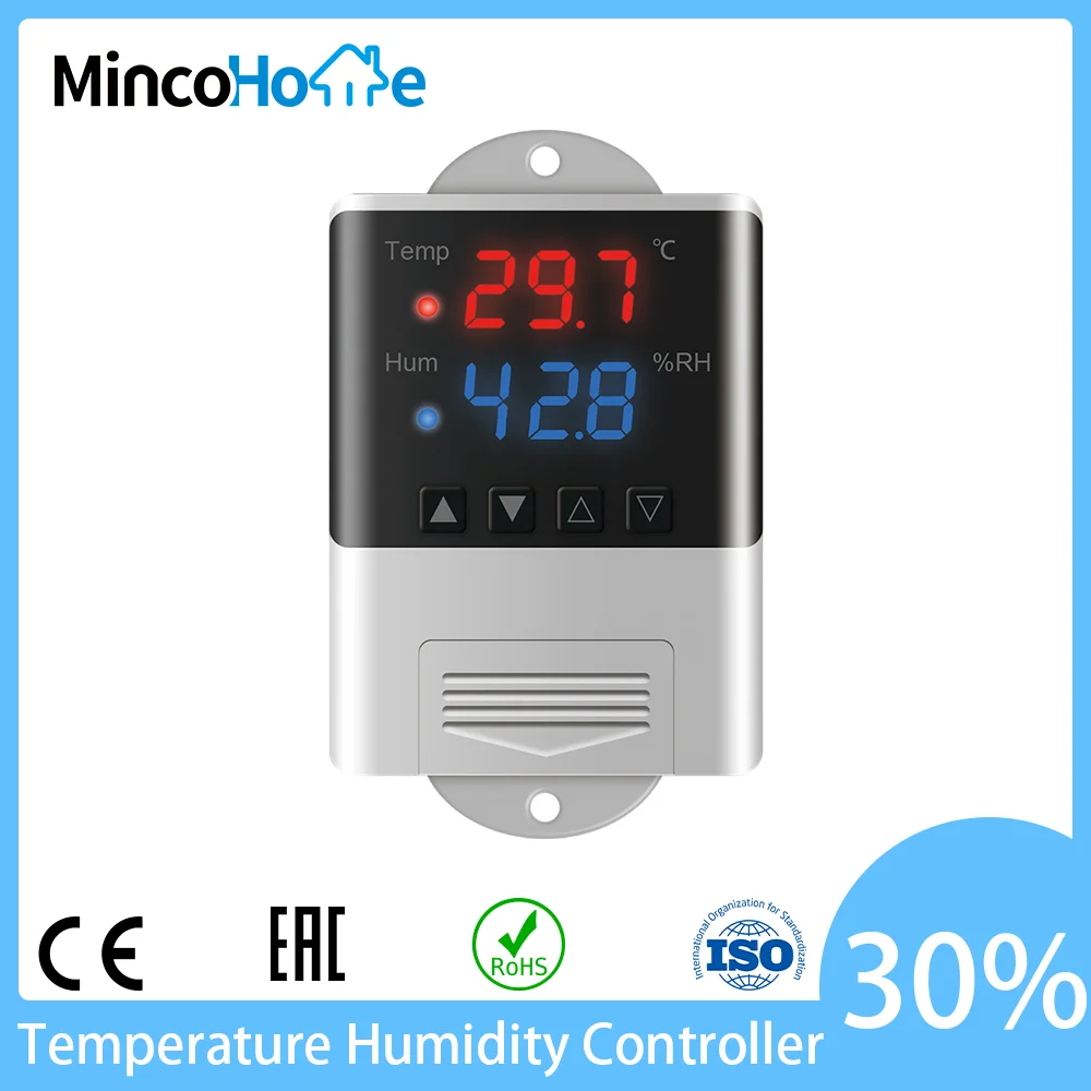 Minco Home Dtc-3200 Kettős Digitális Kijelző Hőmérséklet És Páratartalom Vezérlő Akvárium ...