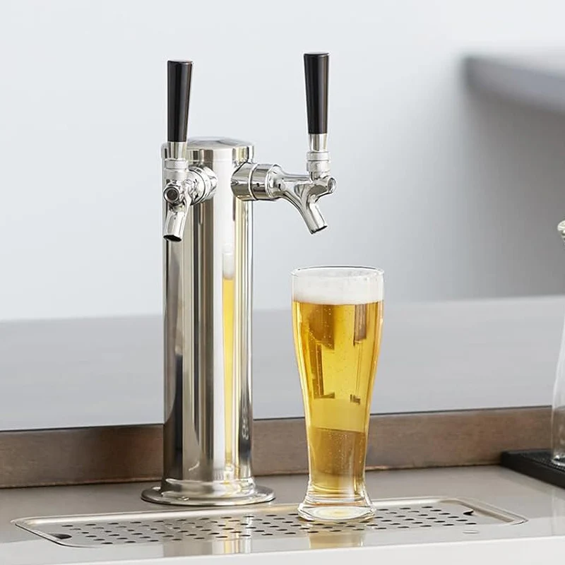 Dual Tap Beer Tower Beer Drink Dispenser 3" Beer Keg Kegerator Faucet ...