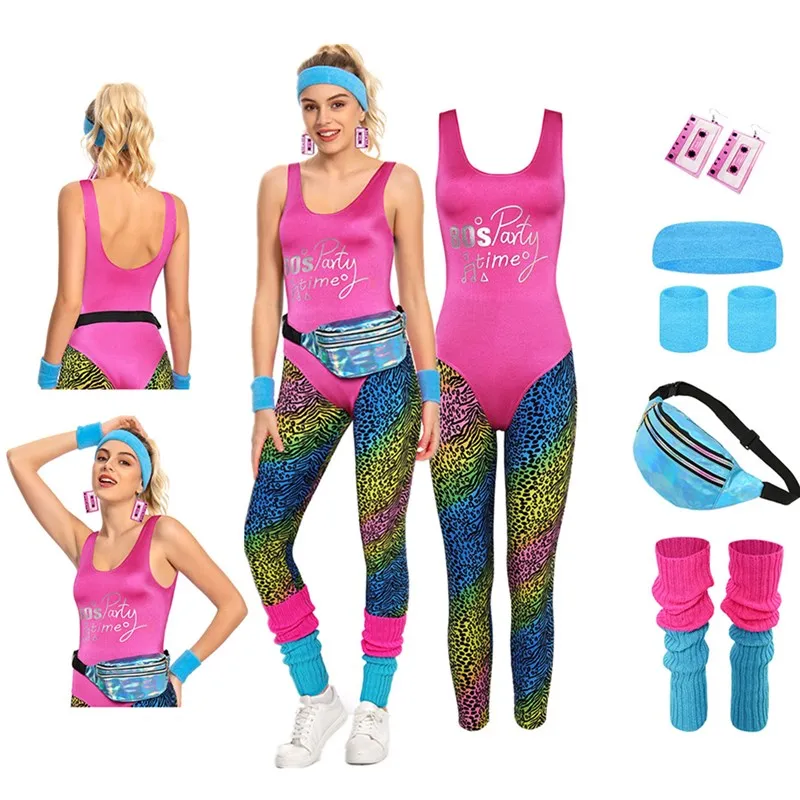 Adult-80s-Fantasia-Women-Fitness-Costume-Retro-Cosplay-Sportwear-Vest ...